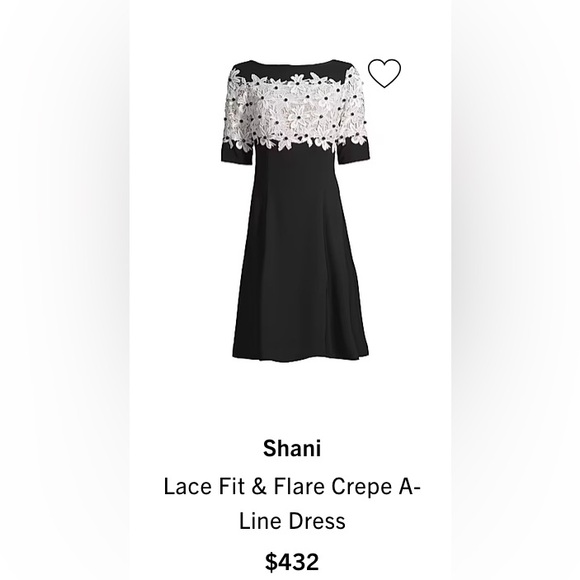 Shani | Dresses | Shani Black Top With White Lace Floral Design | Poshmark